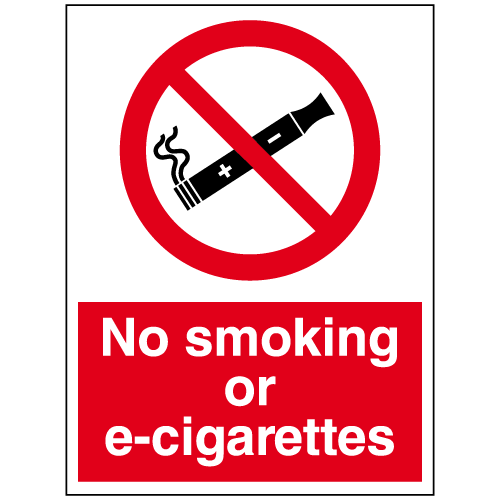 No smoking or e-cigarettes sign – Ref: cig4 – Safety Sign Warehouse
