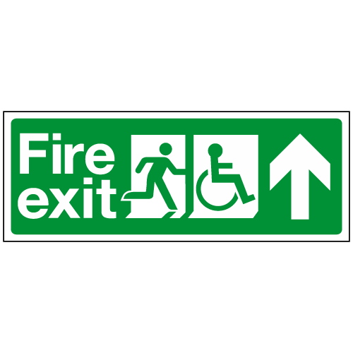 Fire exit wheelchair UP sign – Ref: dsc19 – Safety Sign Warehouse
