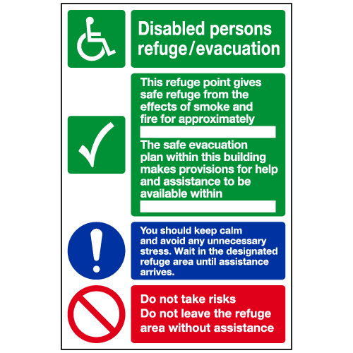 Disabled persons refuge evacuation sign – Ref: dsc27 – Safety Sign ...