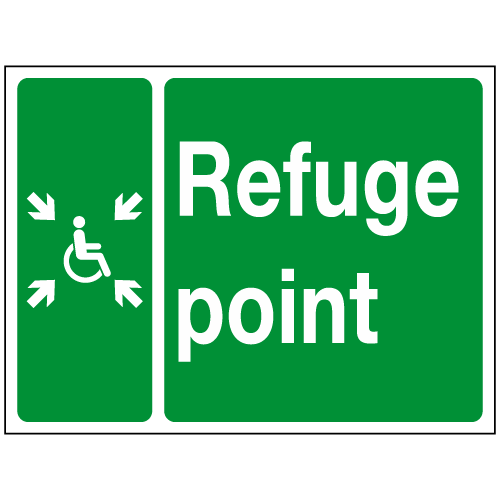 Wheelchair refuge point sign – Ref: dsc28 – Safety Sign Warehouse