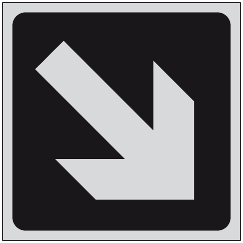 Arrow Diagonal Symbol sign – Ref: gs16a – Safety Sign Warehouse