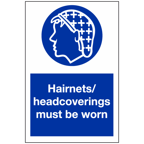 Hairnets and Haircoverings must be worn sign – Ref: hc12 – Safety Sign ...