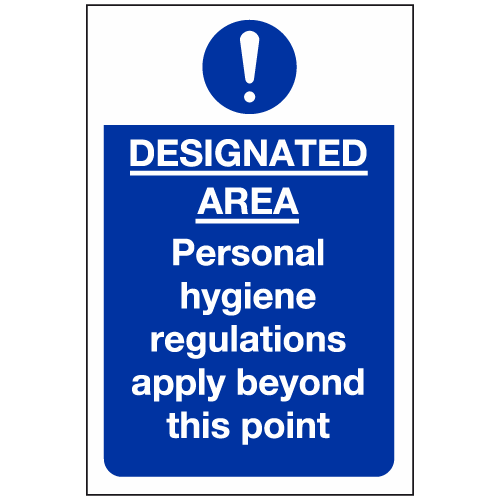 Personal hygiene rules apply beyond this point sign – Ref: hc20 ...