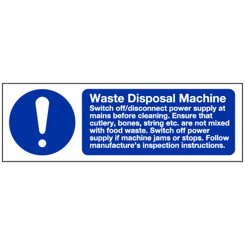 Waste disposal machine instructions sign – Ref: hc2 – Safety Sign Warehouse