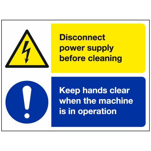 Disconnect power supply before cleaning sign – Ref: hc30 – Safety Sign ...
