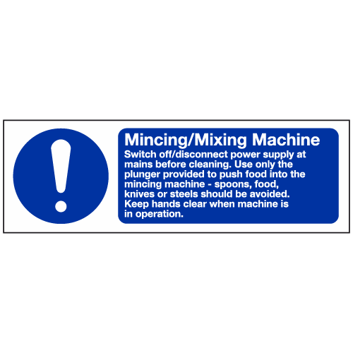 Mincing and Mixing Machine instructions sign – Ref: hc4 – Safety Sign ...