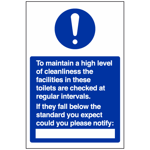 These toilets are checked at regular intervals sign – Ref: hc52 ...