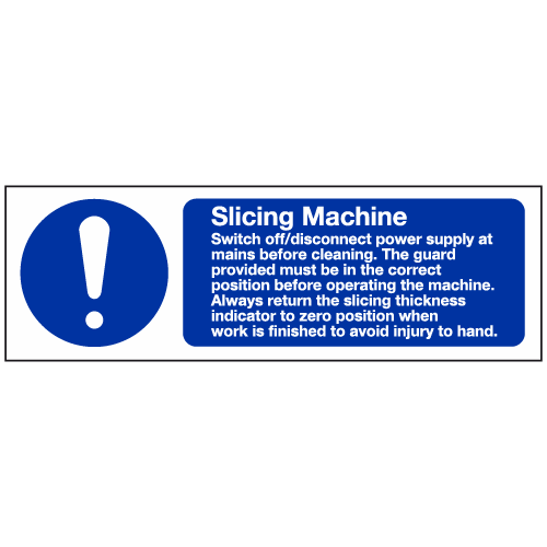 Slicing Machine instructions sign – Ref: hc6 – Safety Sign Warehouse
