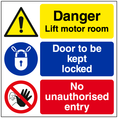 Lift motor room sign – Ref: mp60 – Safety Sign Warehouse
