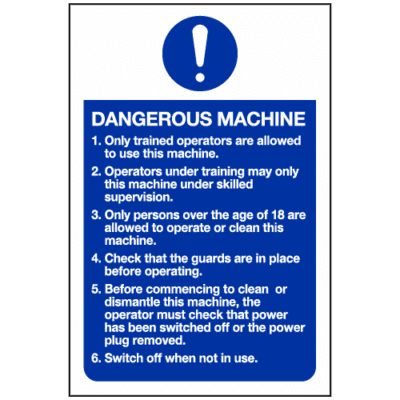 Health and safety notice use of pillar drill machine sign – Ref: ms215 ...