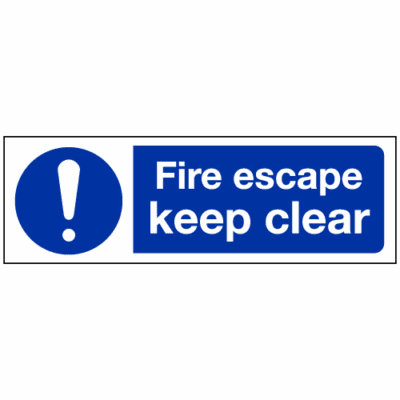 Fire escape keep clear – Ref: ms1 - Safety Sign Warehouse