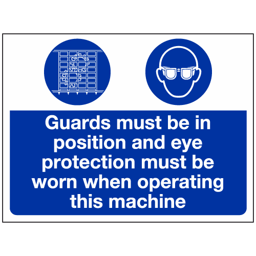 Guards must be in position and eye protection must be worn when ...