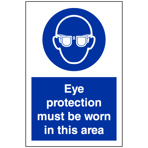 Eye protection must be worn in this area sign – Ref: ms229 – Safety ...
