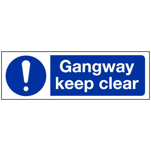 Gangway keep clear sign – Ref: ms33 – Safety Sign Warehouse