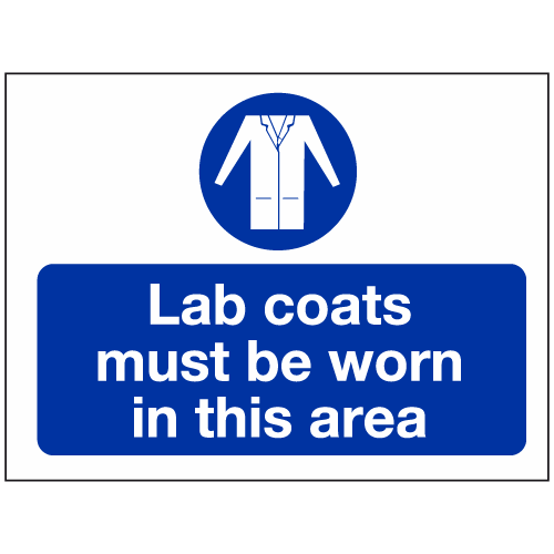 Lab coats must be worn in this area sign – Ref: ms370 – Safety Sign ...