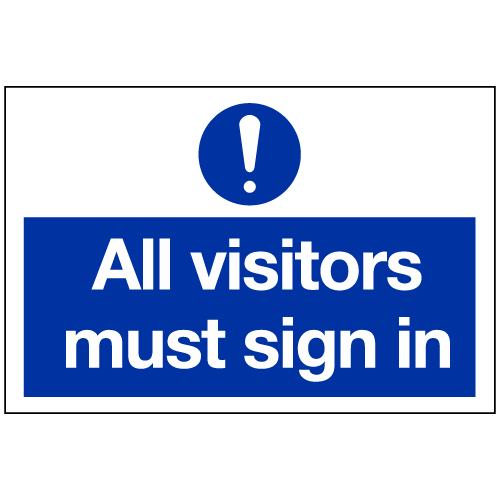 All visitors must sign in sign – Ref: ms378 – Safety Sign Warehouse