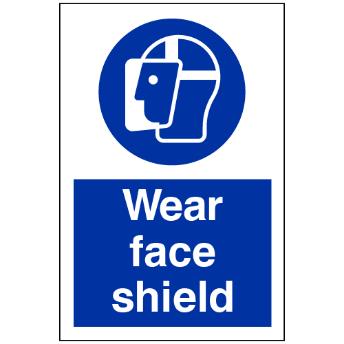 Wear face shield sign – Ref: ms77 – Safety Sign Warehouse
