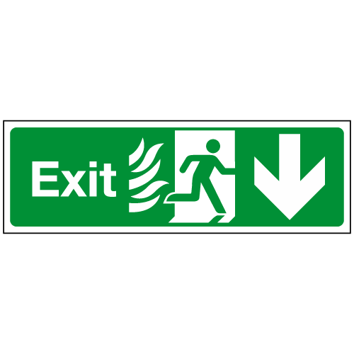 NHS Exit arrow DOWN – Ref: nhs19 – Safety Sign Warehouse