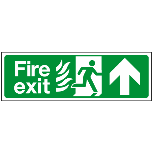 NHS Fire Exit running man right arrow UP – Ref: nhs35 – Safety Sign ...
