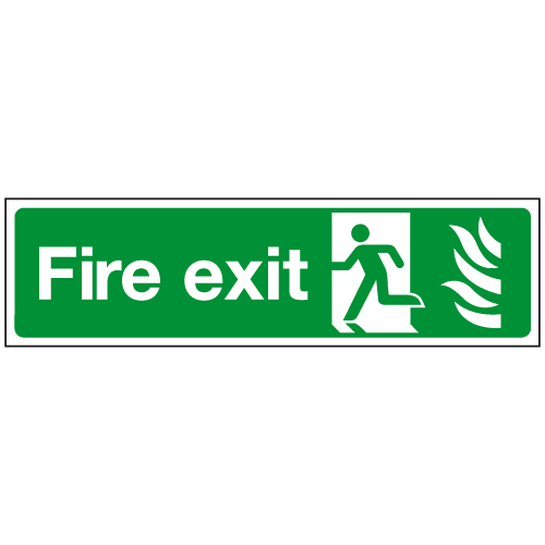 NHS Fire Exit running man left – Ref: nhs47 – Safety Sign Warehouse
