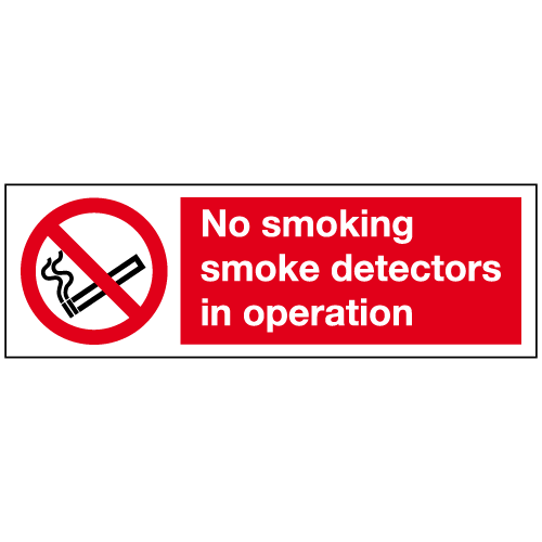 No Smoking smoke detectors in operation sign – Ref: ps144 – Safety Sign ...