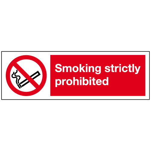 Smoking strictly prohibited sign – Ref: ps148 – Safety Sign Warehouse