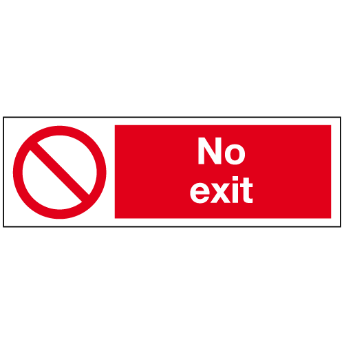 No exit sign – Ref: ps162 – Safety Sign Warehouse