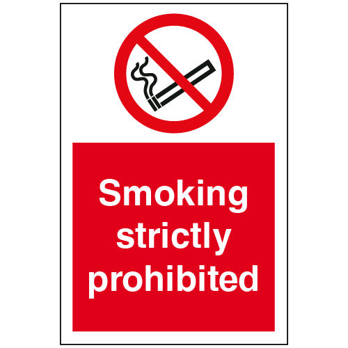 Smoking strictly prohibited sign – Ref: ps190 – Safety Sign Warehouse