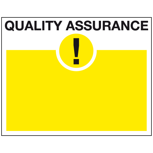 Yellow blank Quality control sign – Ref: qs15 – Safety Sign Warehouse