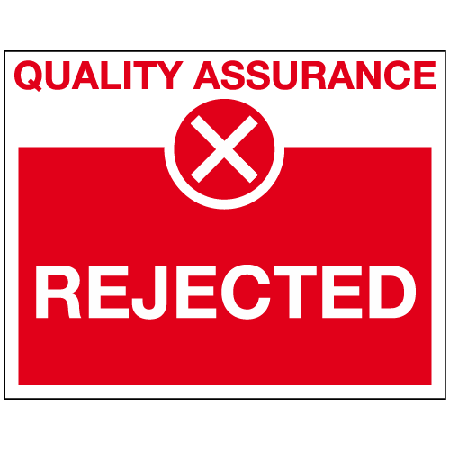 Rejected sign – Quality control sign – Ref: qs5 – Safety Sign Warehouse