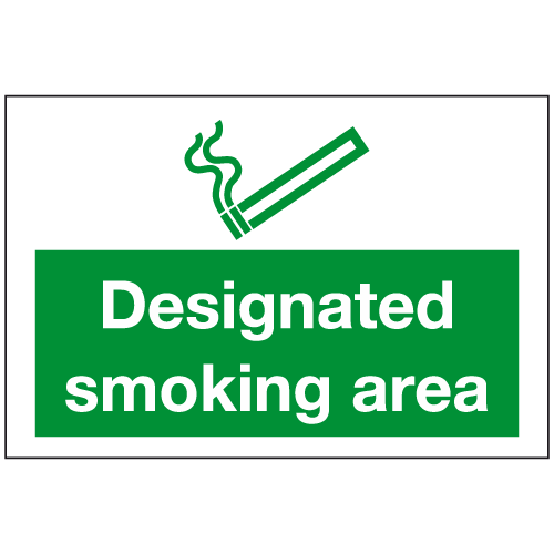 Designated smoking area sign – Ref: sd1 – Safety Sign Warehouse