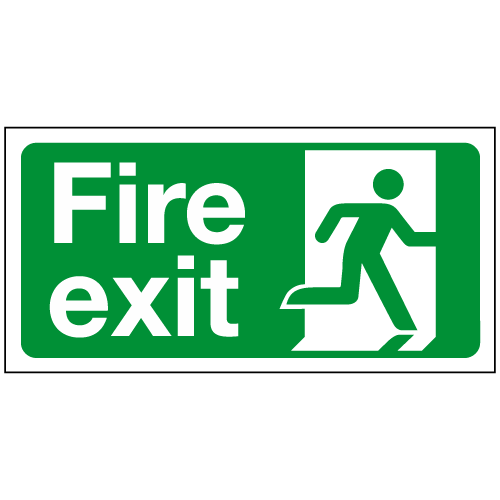 Fire Exit Running Man Right – Ref: s175 – Safety Sign Warehouse