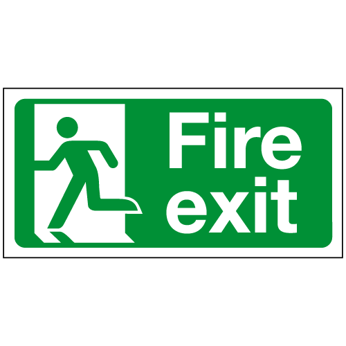Fire Exit Running Man Left – Ref: s174 – Safety Sign Warehouse