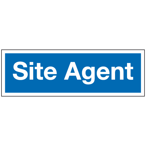 Site Agent sign – Ref: sg6 – Safety Sign Warehouse