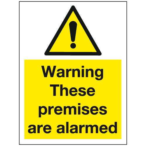 Warning these premises are alarmed sign – Ref: si12 – Safety Sign Warehouse