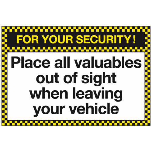 For your security place all valuables out of sight when leaving your ...