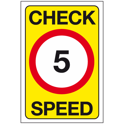 Check speed 5 mph sign – Ref: tc34 – Safety Sign Warehouse