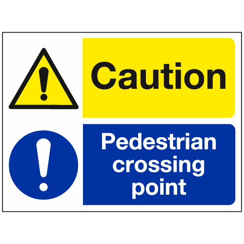 Caution Pedestrian Crossing Point sign – Ref: tc84 – Safety Sign Warehouse