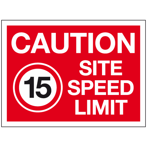 Caution site speed limit 15mph (landscape) sign – Ref: tc96 – Safety ...