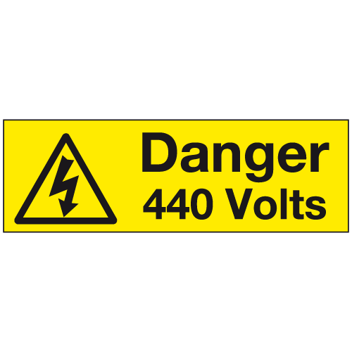 Danger 440 volts labels (Pack of 10) sign – Ref: wl372 – Safety Sign ...