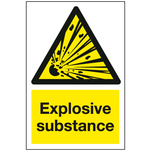 Explosive substance sign – Ref: wm29 – Safety Sign Warehouse