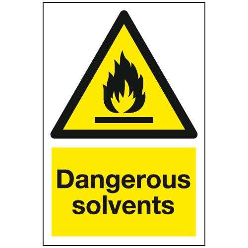 Dangerous solvents sign – Ref: wm34 – Safety Sign Warehouse
