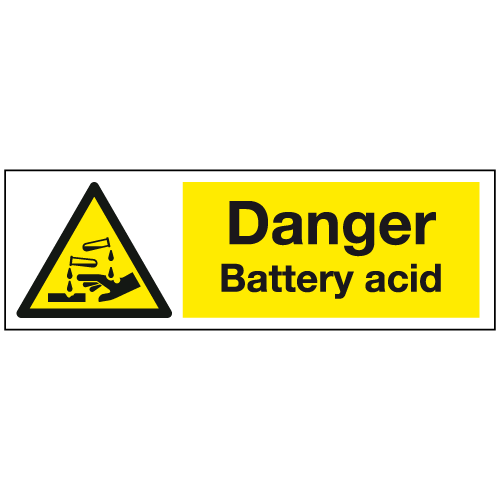 Danger battery acid sign – Ref: ws27 – Safety Sign Warehouse