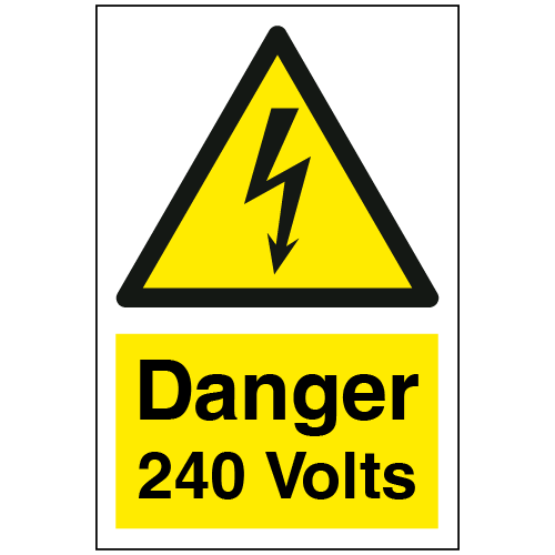 Danger 240 volts sign – Ref: ws300 – Safety Sign Warehouse