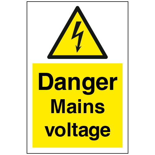 Danger Mains voltage sign – Ref: ws310 – Safety Sign Warehouse