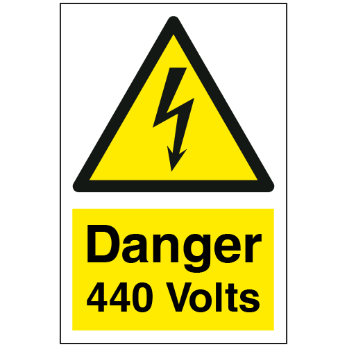 Danger 440 volts sign – Ref: ws318 – Safety Sign Warehouse