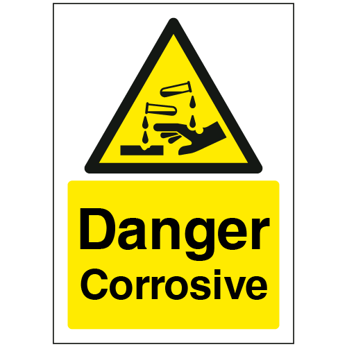 Danger corrosive sign – Ref: ws326 – Safety Sign Warehouse