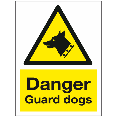 Danger guard dogs sign – Ref: ws336 – Safety Sign Warehouse