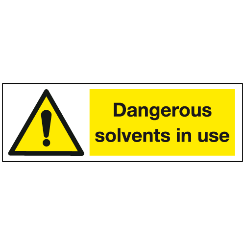 Dangerous solvents in use sign – Ref: ws33 – Safety Sign Warehouse