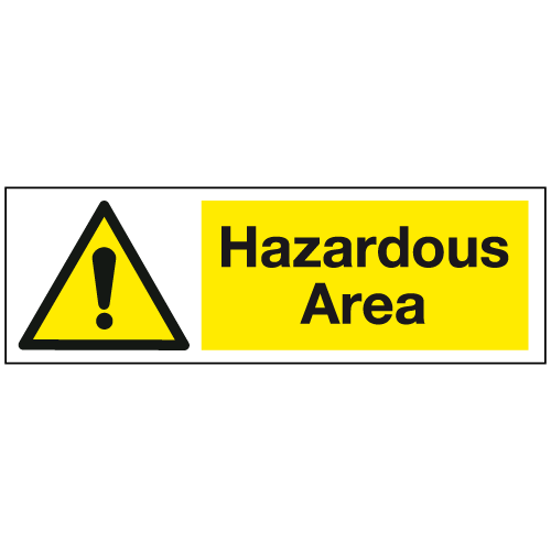 Hazardous area sign – Ref: ws42 – Safety Sign Warehouse